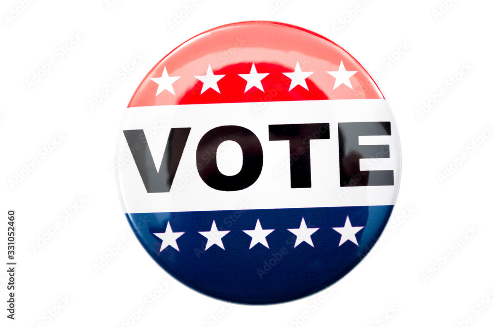 Democracy, presidential election and voting poll concept with red ...
