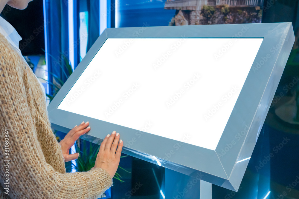 Mock up, copyspace, template, isolated, white screen, futuristic ...