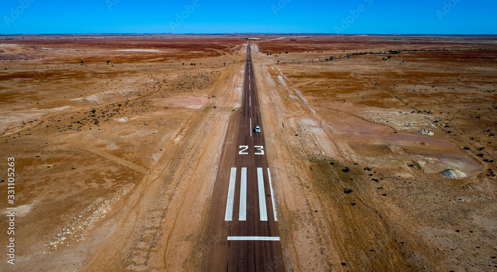 Stockfoto Emergency landing strip 23 is located on the highway 57km ...