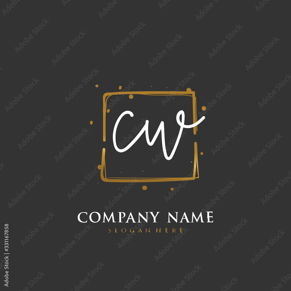 Handwritten initial letter C W CW for identity and logo. Vector logo ...