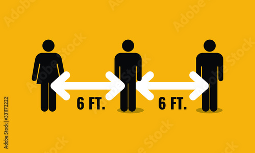 Social Distancing 6 Feet Pictogram - Buy this stock vector and explore ...