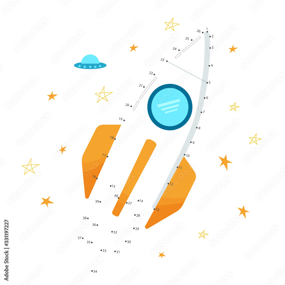 Worksheets dot to dots. Children educational drawn game. Activity with ...