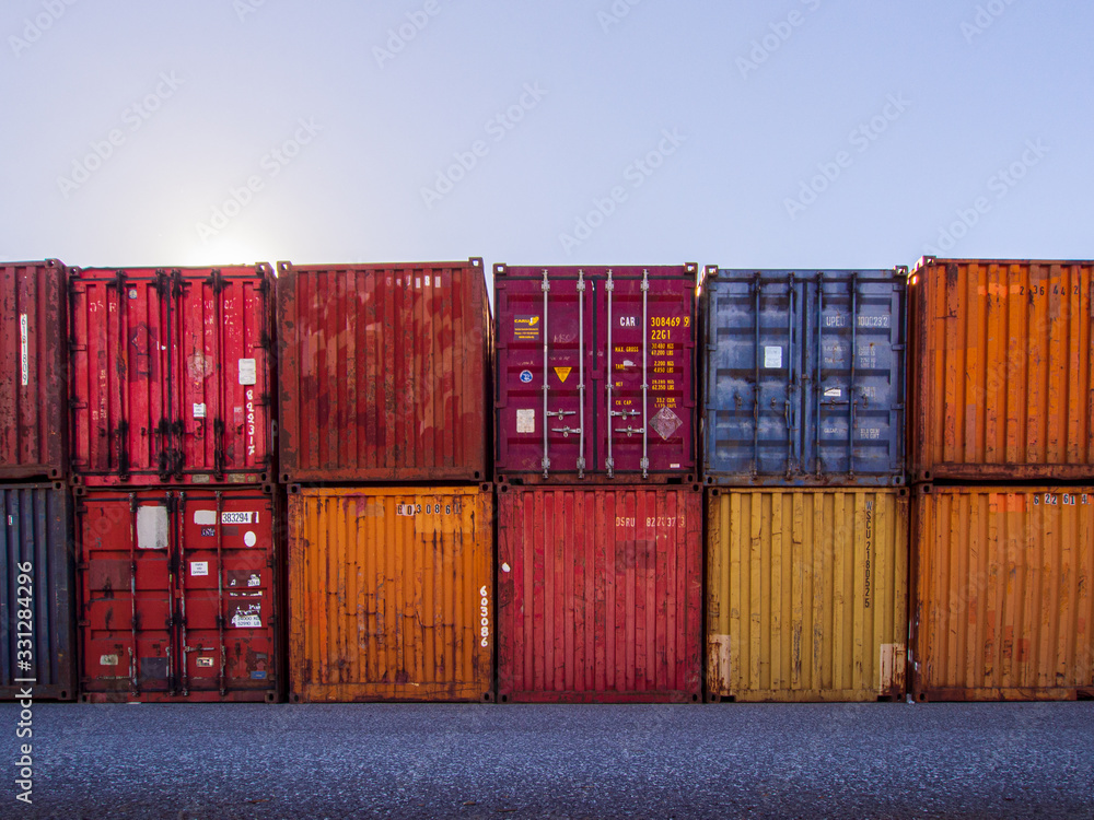 stack of shipping containers Stock Photo | Adobe Stock