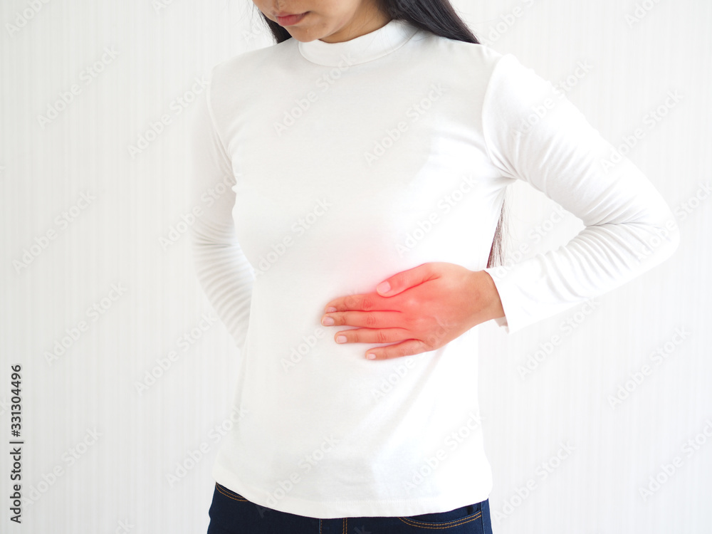 Foto de Stock hepatosplenomegaly or hsm and ruptured spleen in woman ...