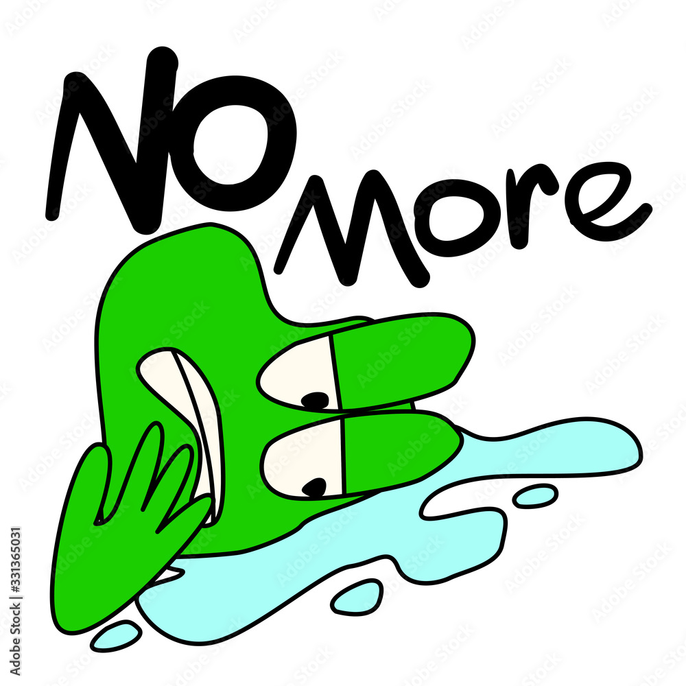 Image vectorielle Stock Offended frog lying in tears. Tired toad with ...