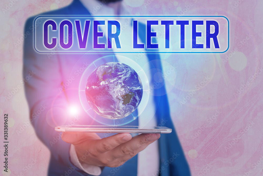 Text sign showing Cover Letter. Business photo showcasing document ...