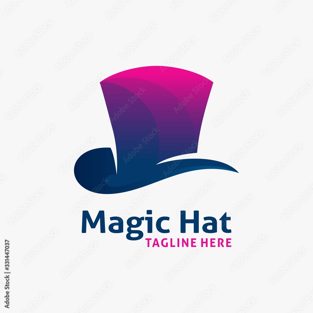 Magic hat logo design Stock Vector | Adobe Stock