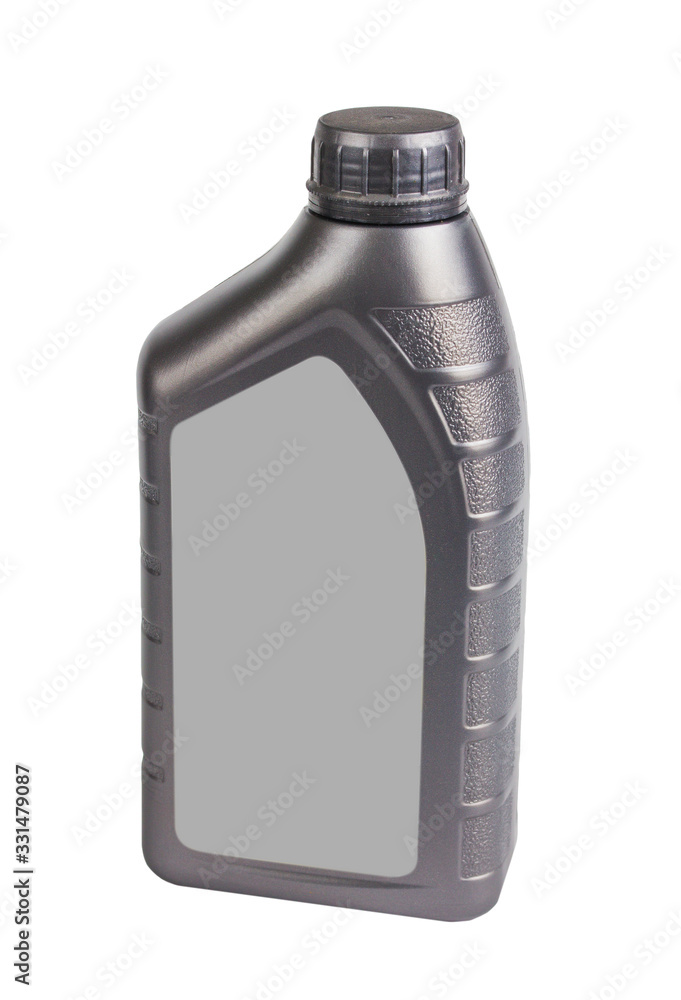 Plastic container for motor oil isolated on white background, 1 liter ...