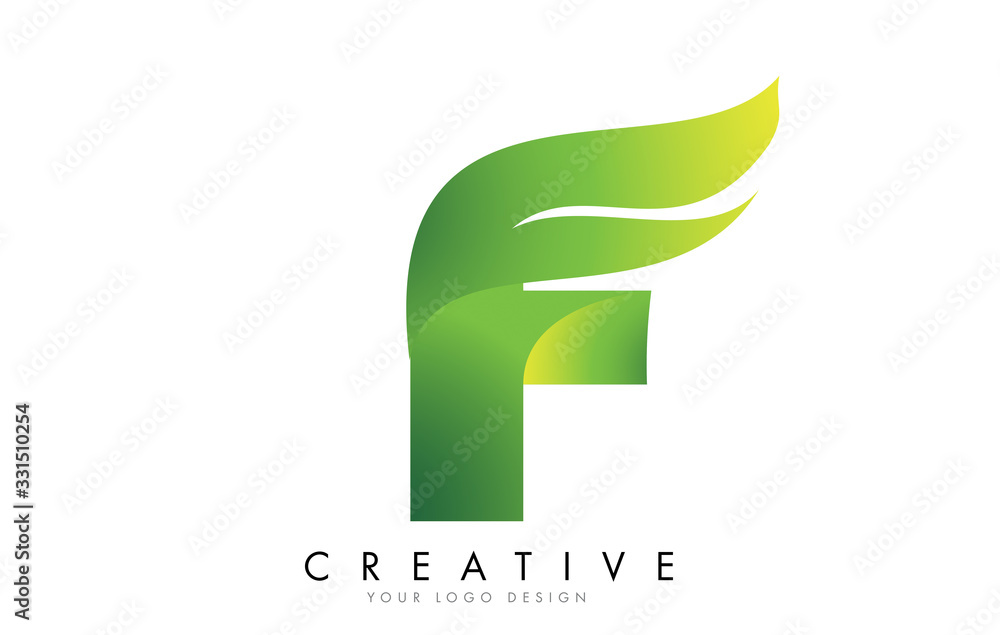 Letter F with eco leaf concept design. Stock Vector | Adobe Stock