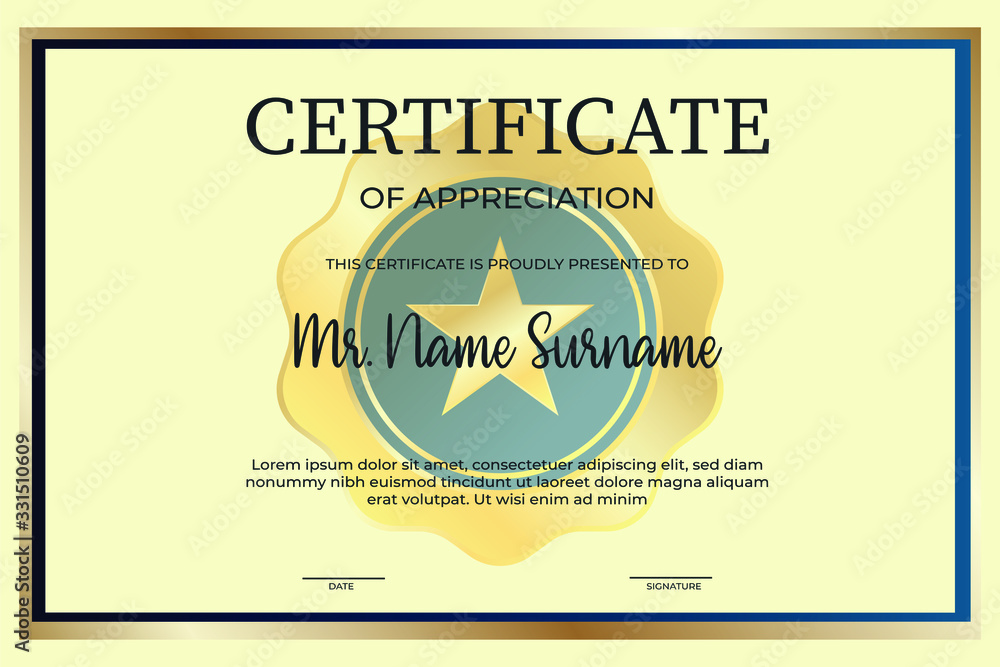 Creative Certificate of Appreciation Award Template. modern certificate ...