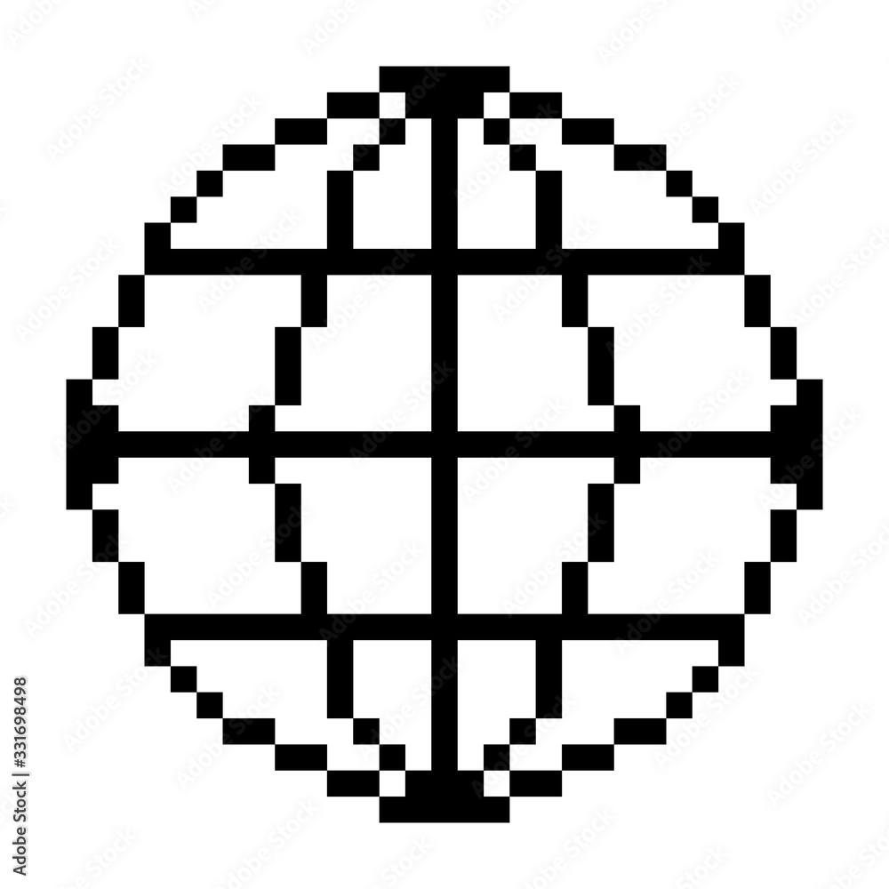 vector pixel art flat icon of earth symbol Stock Vector | Adobe Stock