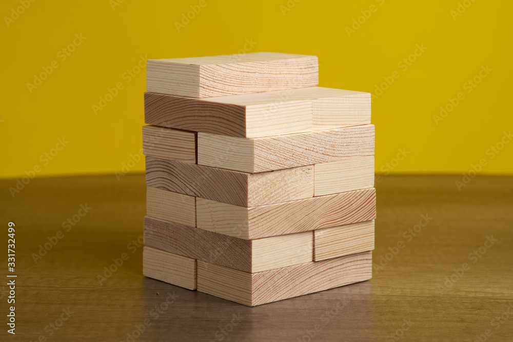 Wooden blocks and cubes ready for adding text and word that can be used ...