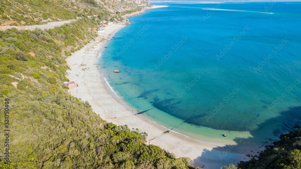 Aerial view of Galapinhos and Galápos beaches. Beautiful beaches with ...