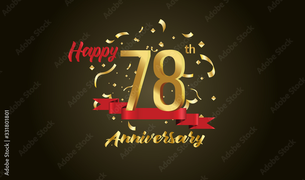 Anniversary celebration background. with the 78th number in gold and ...