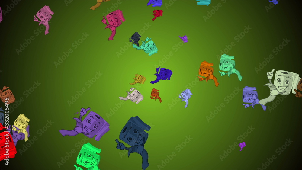 Toilet Roll happy Emoji particles flow illustration background ...