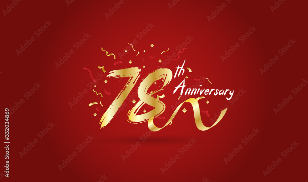 Anniversary celebration background. with the 78th number in gold and ...