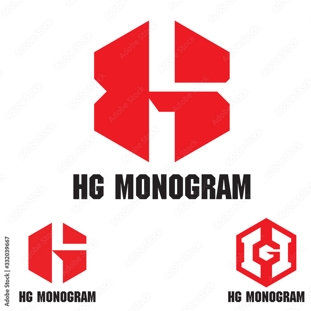 HG monogram logo set. vector Stock Vector | Adobe Stock