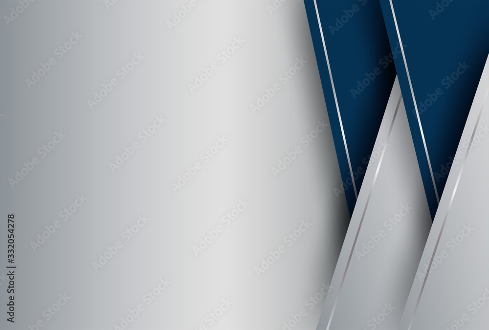 Abstract. blue - silver gradient geometric overlap shape background. vector. Stock Vector ...