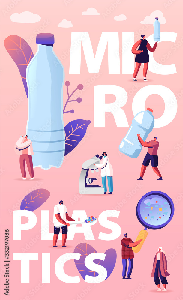 Microplastic in Water and Food Concept. Global Ocean Pollution. Problem ...