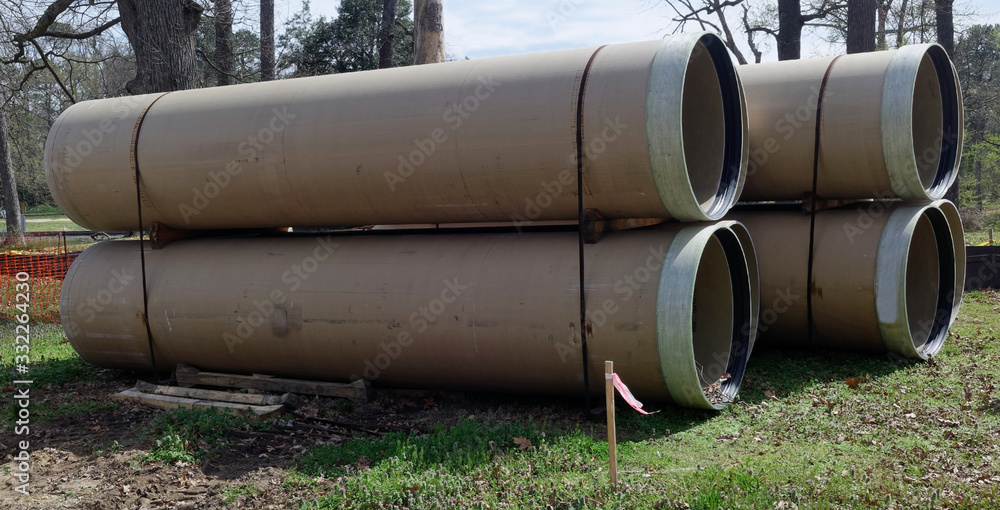 Stacked pipes for culvert construction project. Stock Photo | Adobe Stock