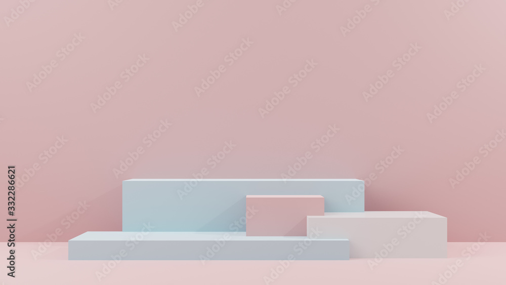 3d rendering background. Pastel color blocks with studio lighting ...
