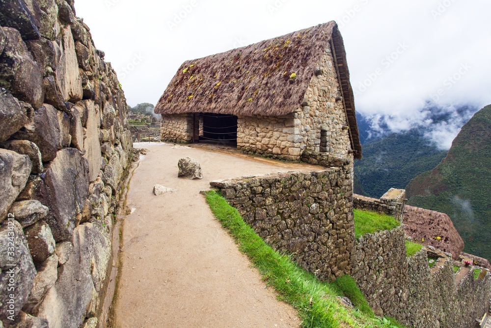 Machu Picchu, detail from peruvian inca town Stock Photo | Adobe Stock