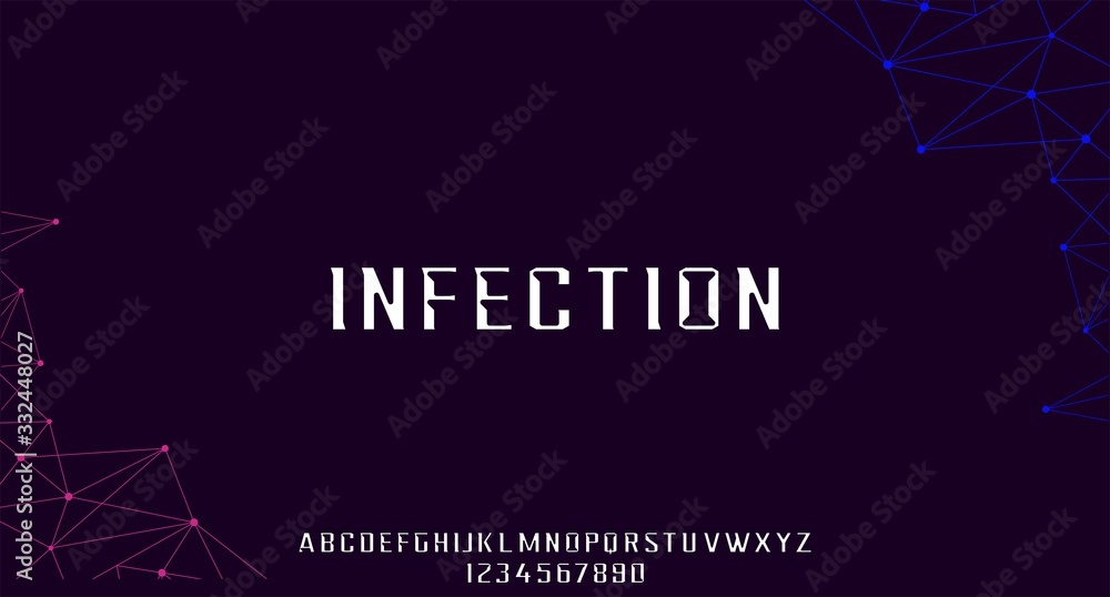 INFECTION THE FUTURISTIC MODERN FONT ALPHABETICAL VECTOR SET Stock ...