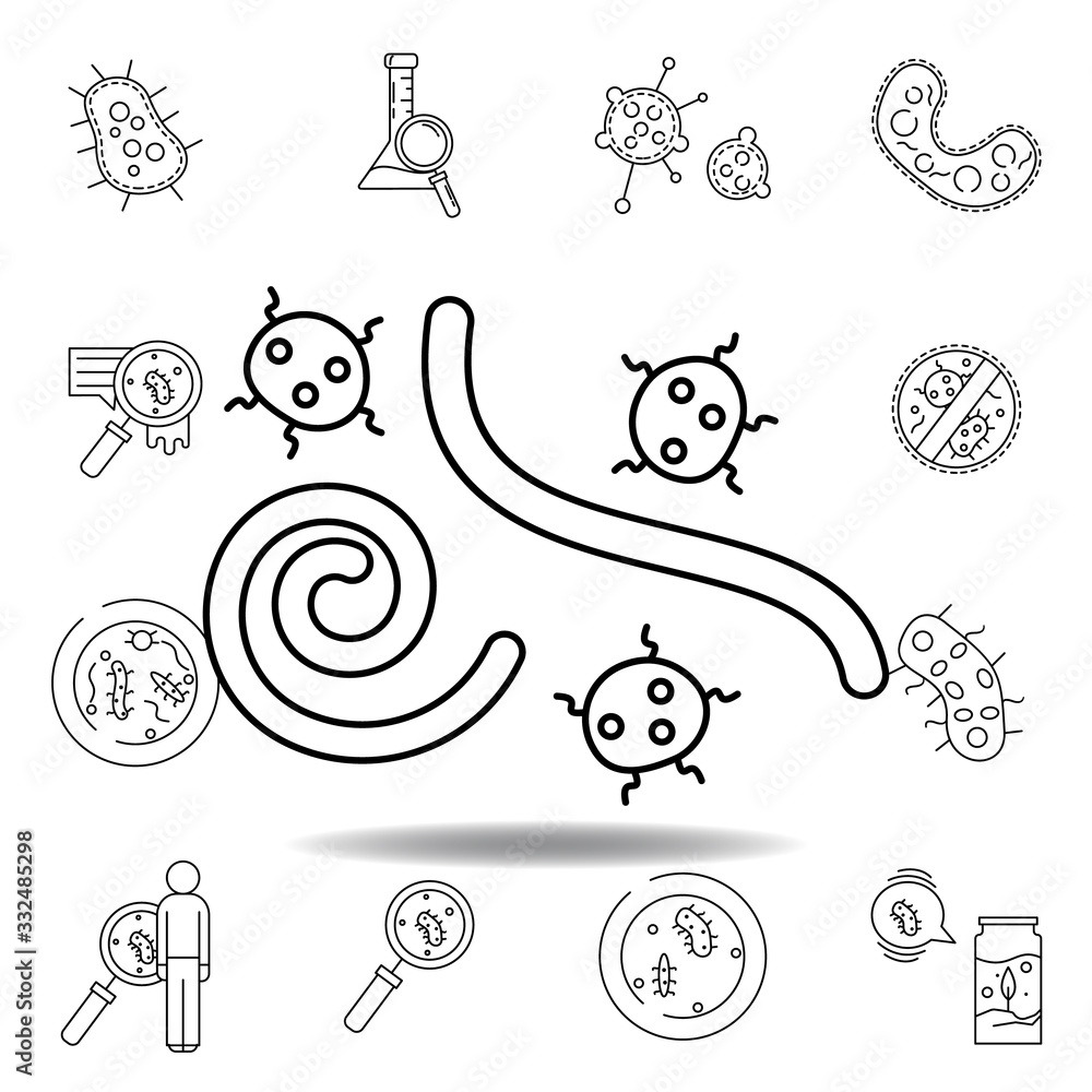 parasite animals sickness line icon. element of bacterium virus ...