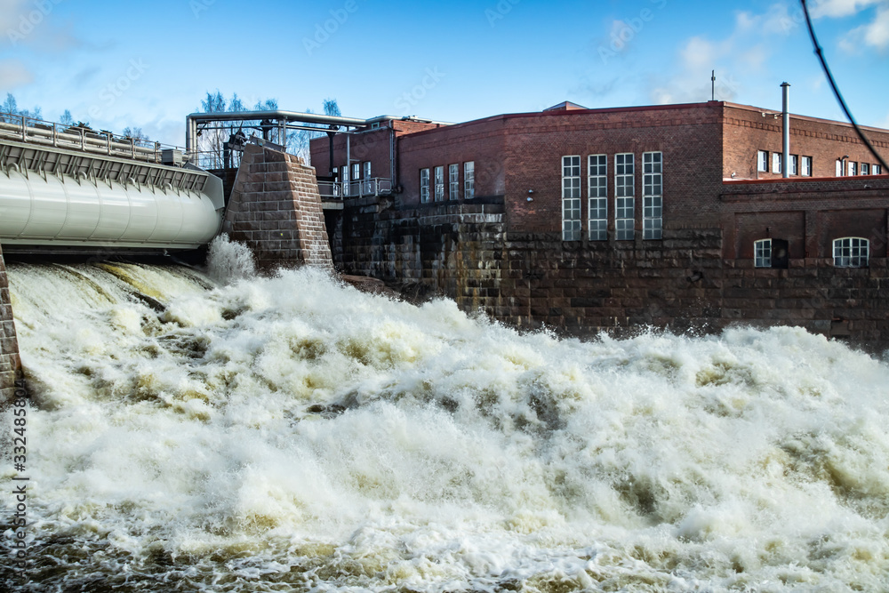 Hydroelectric power generation plant in Anjala at Kymijoki river ...