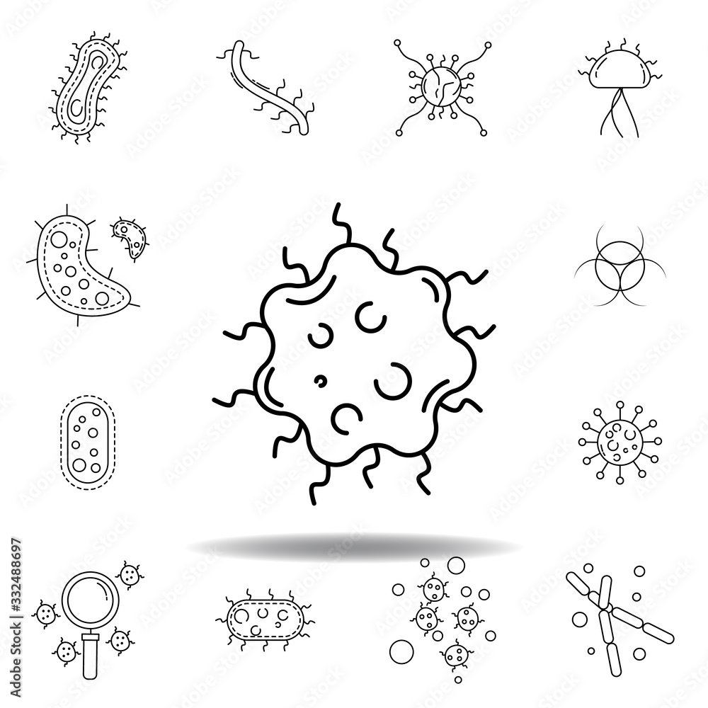 spirochete bacteria science line icon. element of bacterium virus ...