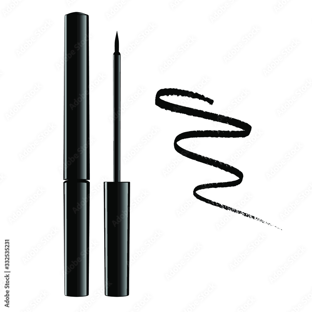 3d eyeliner illustration with sample texture Stock Vector | Adobe Stock