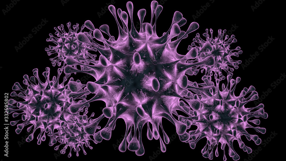 Coronavirus COVID-19 in 3D rendering. Dangerous Corona virus SARS -CoV ...