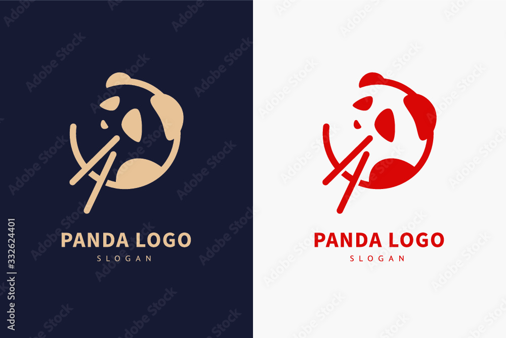 Panda chinese food logo Stock Vector | Adobe Stock