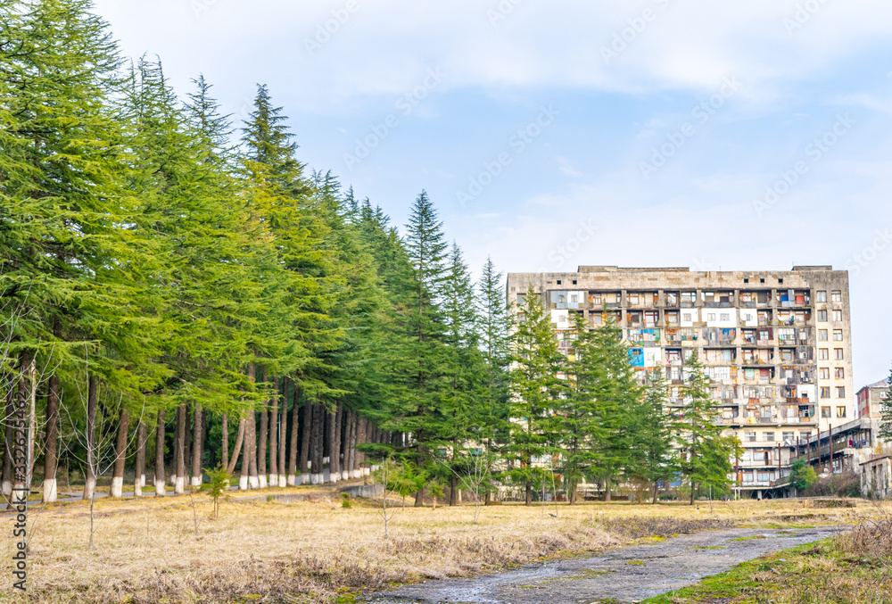 Old soviet union refugee Block house in Tskaltubo with no people and ...