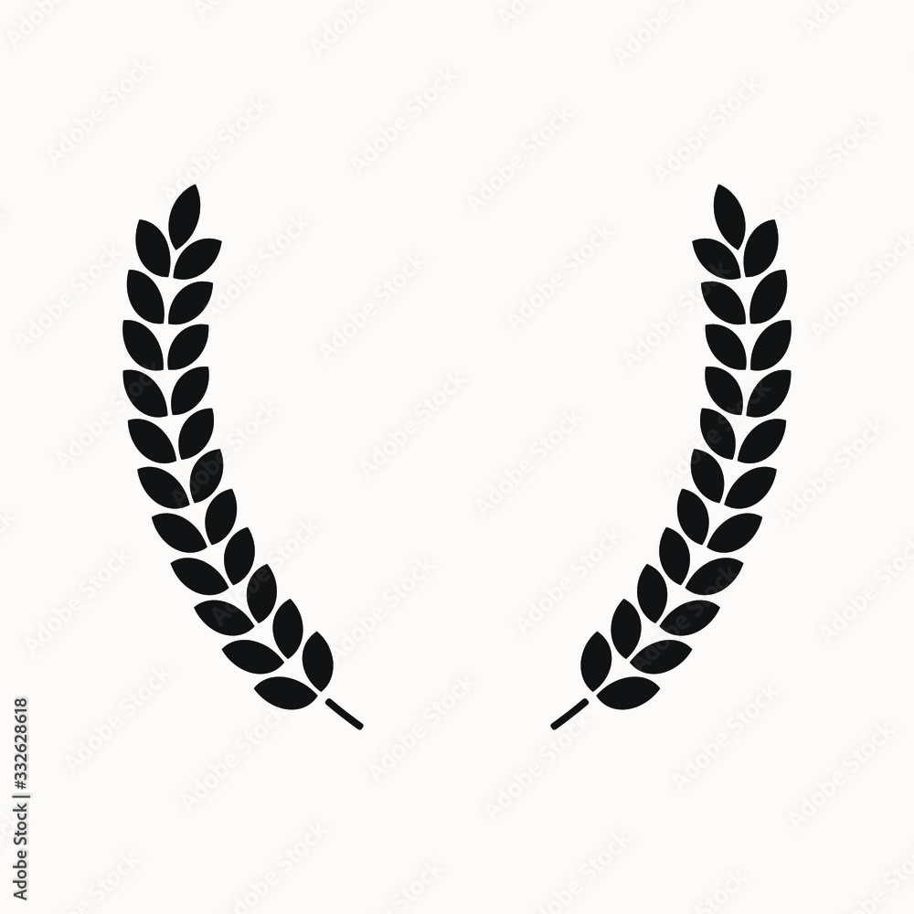 laurel leaf border for graphic design. logo frame isolated element for ...