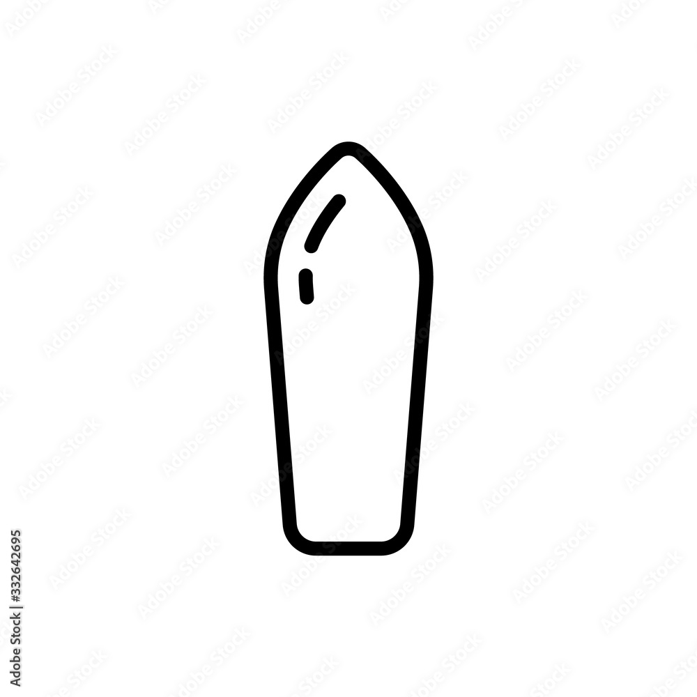 Suppository or bullet icon. Linear logo type of medicine. Black simple ...