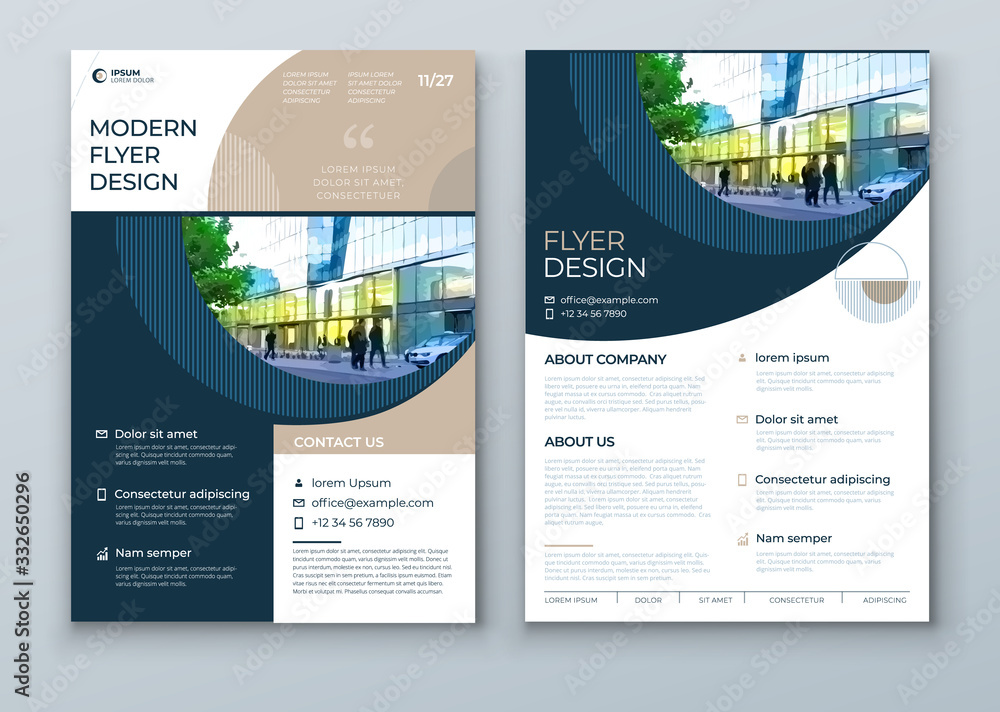 Flyer with minimal geometric design. Modern abstract background for ...