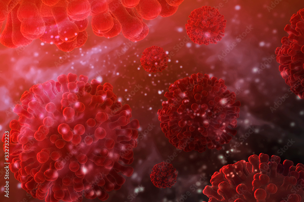 Coronavirus disease COVID-19 infection 3D medical illustration ...