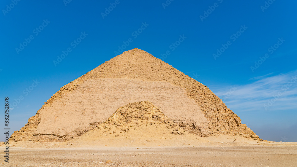 Fotografie The Bent Pyramid is an ancient Egyptian pyramid located at ...