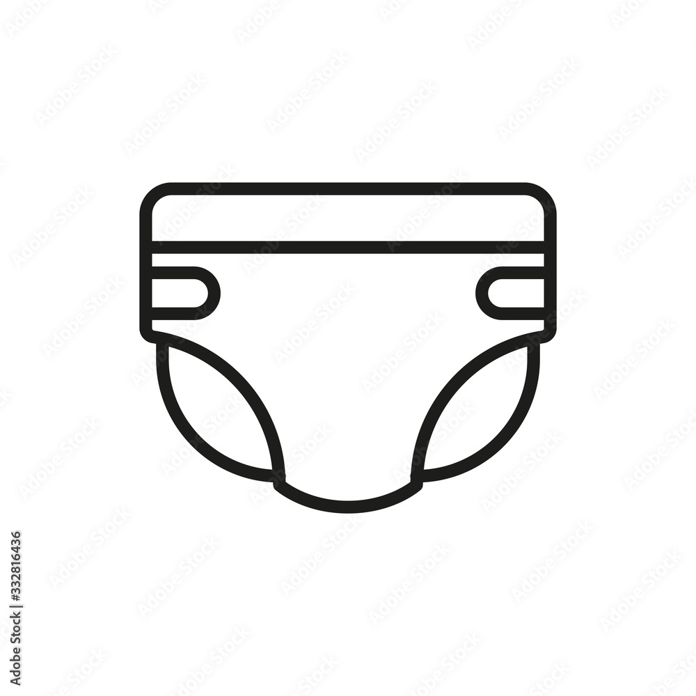 Simple diaper line icon. Stock Vector | Adobe Stock