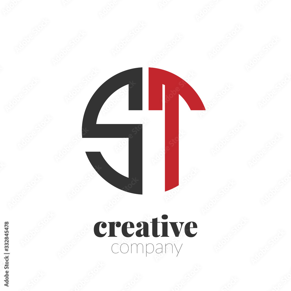 Initial Letter st Creative Elegant Circle Logo. Circle Logo Template ...