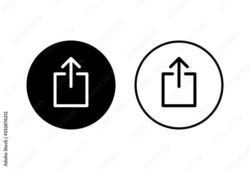 Upload icons set on white background. Upload sign icon. Upload button ...