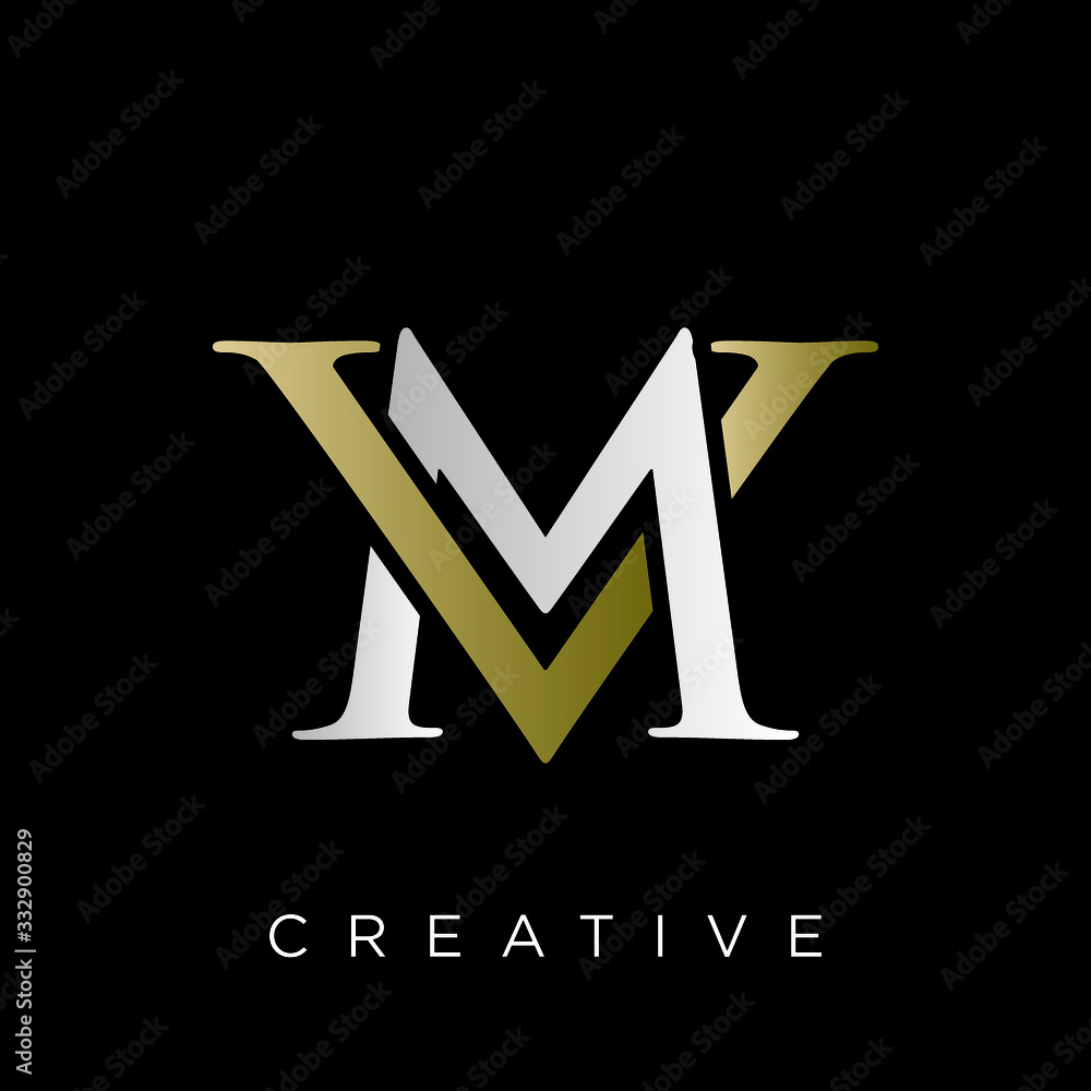 mv logo design vector icon Stock Vector | Adobe Stock