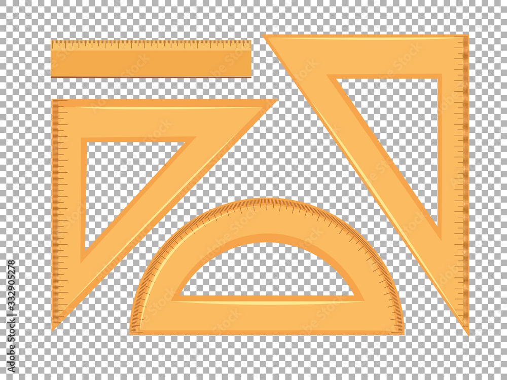 Different types of rulers on transparent background Stock Vector ...