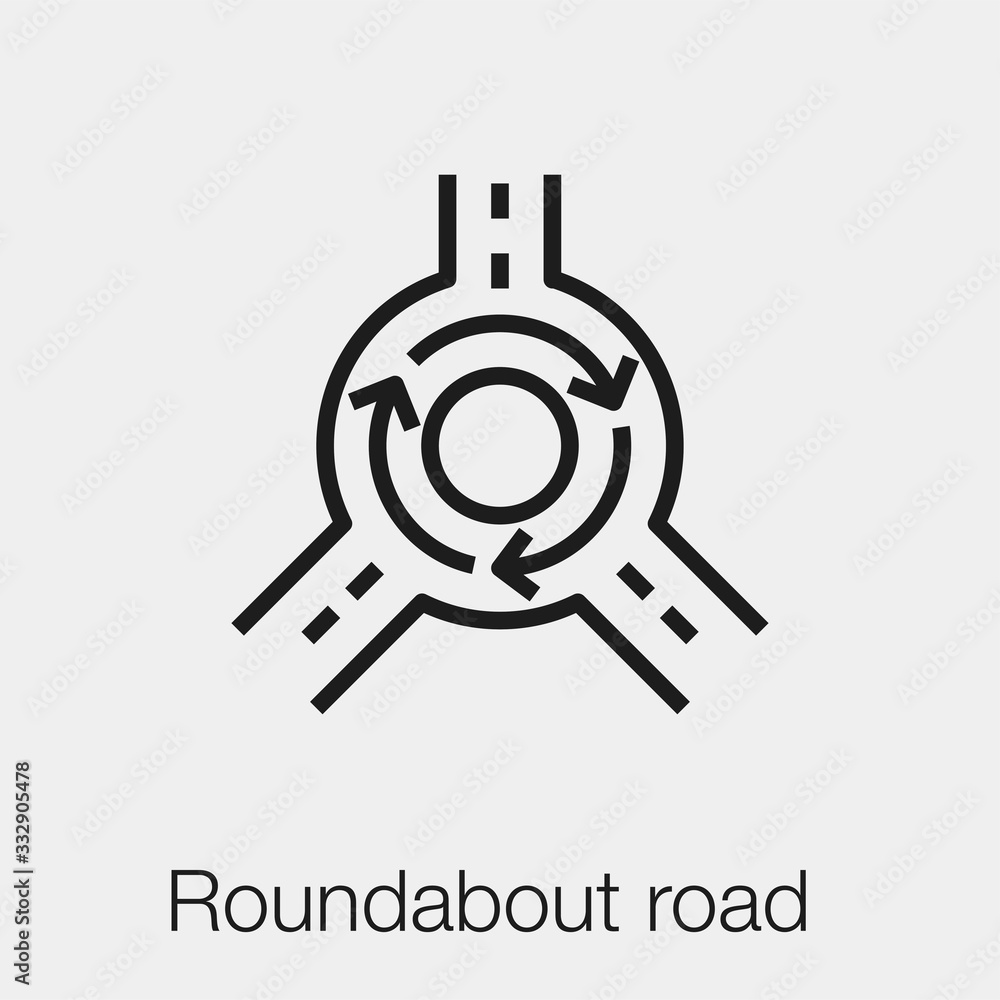Image vectorielle Stock roundabout road icon vector. Linear style sign ...