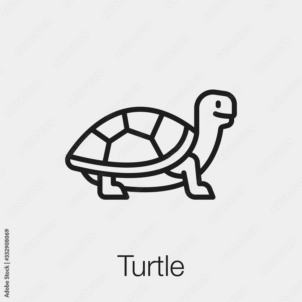 turtle icon vector. Linear style sign for mobile concept and web design ...