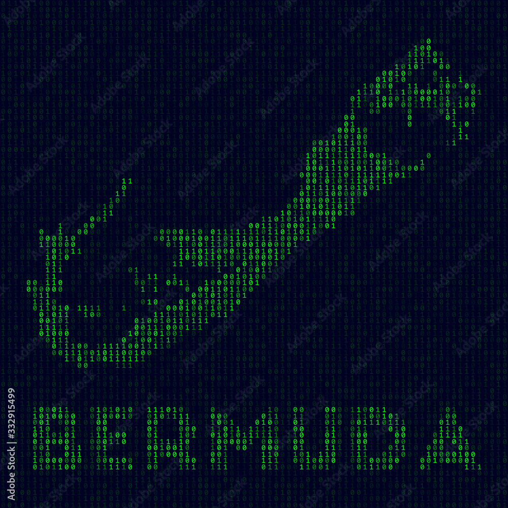 Стоковое векторное изображение «Digital Bermuda logo. Island symbol in ...