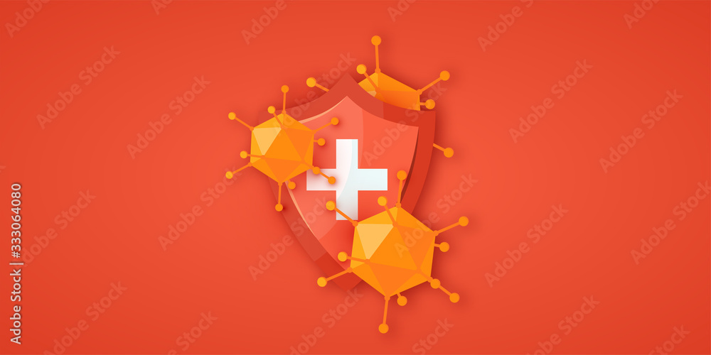 Immune system banner in cartoon style, vector Stock Vector | Adobe Stock
