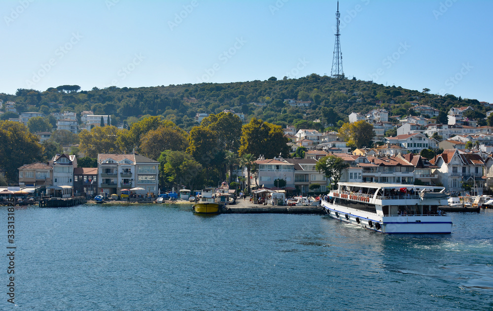 The Kinaliada ferry station in the Princes' Islands, also called Adalar ...