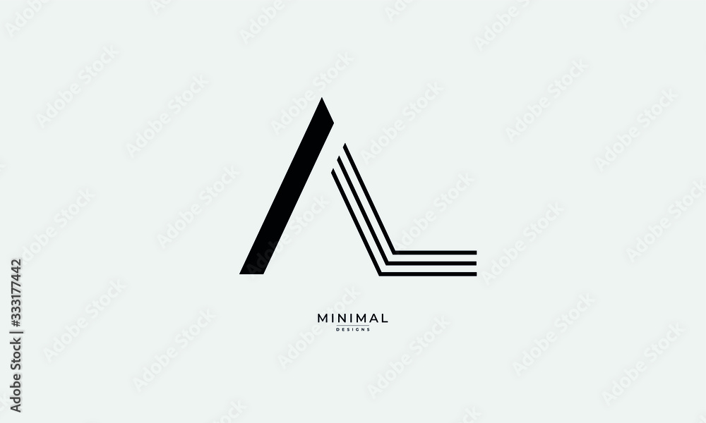 Alphabet letter icon logo AL Stock Vector | Adobe Stock